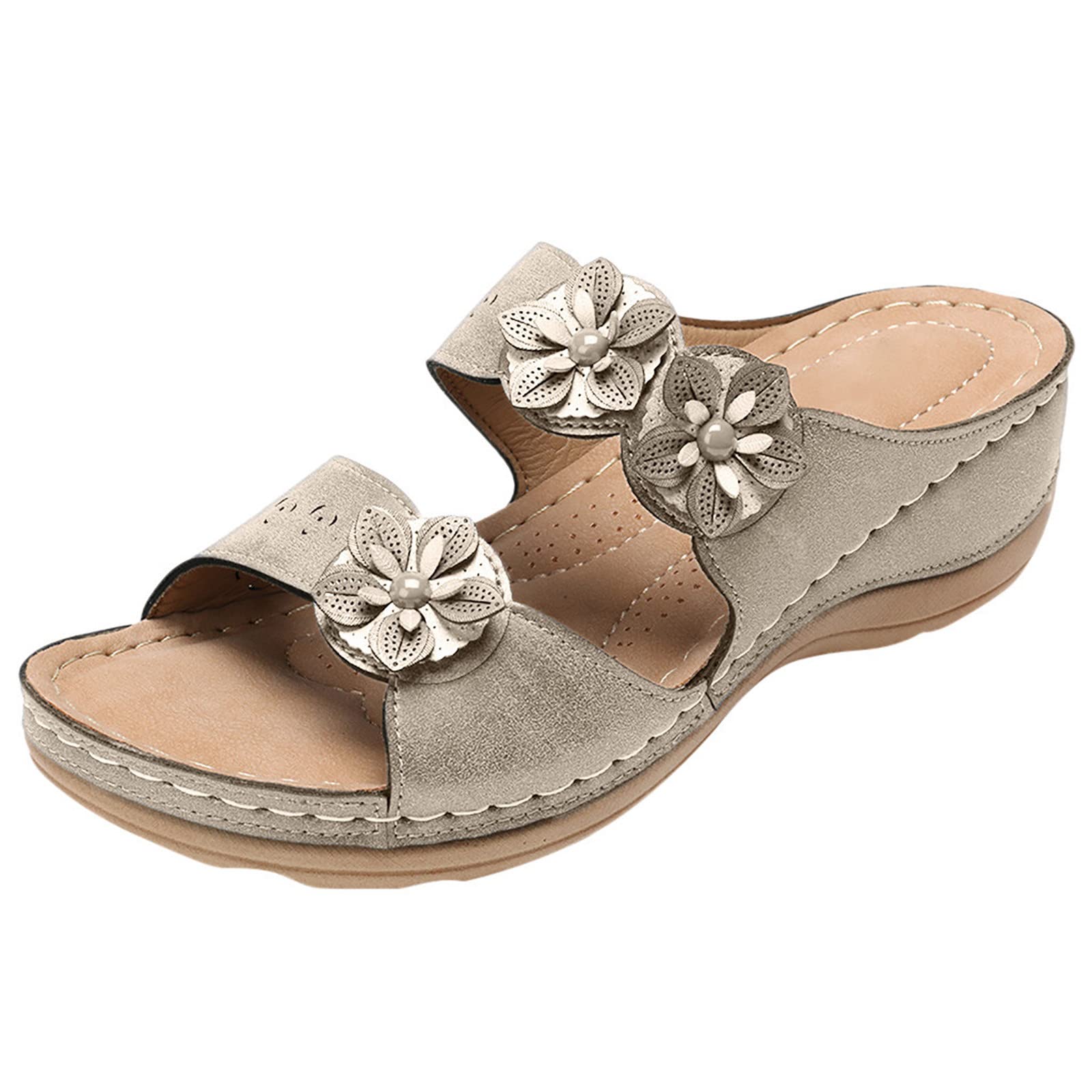 Aniywn Womens Wedge Flip Flops Sandals with Arch Support Summer Comfortable Platform Bohemia Flat Shoes Casual Thong Sandal