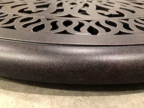 Cast Aluminum 24" Round Lazy Susan Turntable Rotating Tray Antique Bronze.