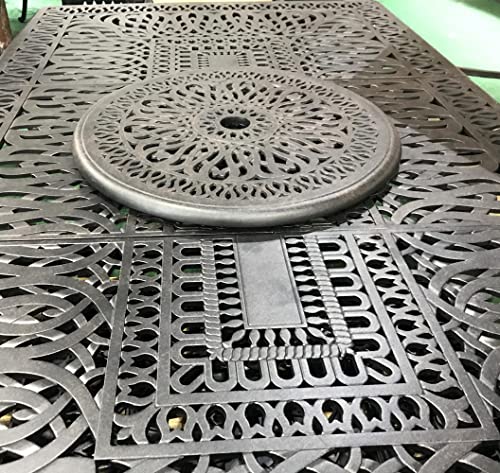 Cast Aluminum 24" Round Lazy Susan Turntable Rotating Tray Antique Bronze.