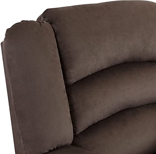 Blackjack Furniture Winthrop 60" Modern Manual Reclining Loveseat, Soft Microfiber Upholstery, Extra Padded Back, Lumbar Support & Smooth Reclining Mechanism, Space-Saving Recliner, Loveseat, Brown