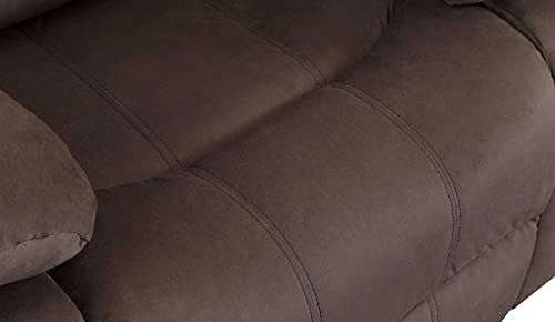 Blackjack Furniture Winthrop 60" Modern Manual Reclining Loveseat, Soft Microfiber Upholstery, Extra Padded Back, Lumbar Support & Smooth Reclining Mechanism, Space-Saving Recliner, Loveseat, Brown