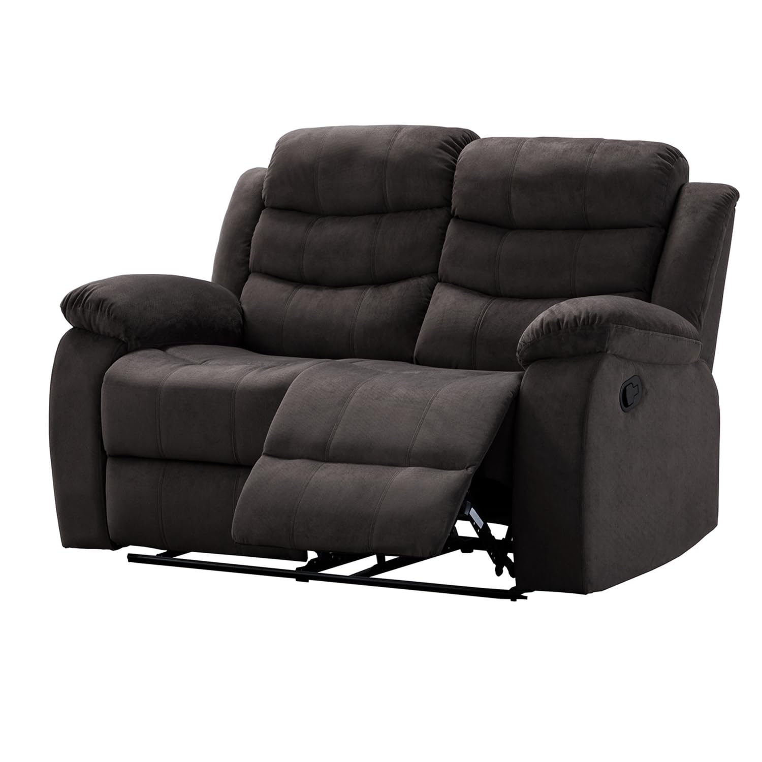 Kingway Furniture Zaffer Microfiber Living Room Loveseat in Brown