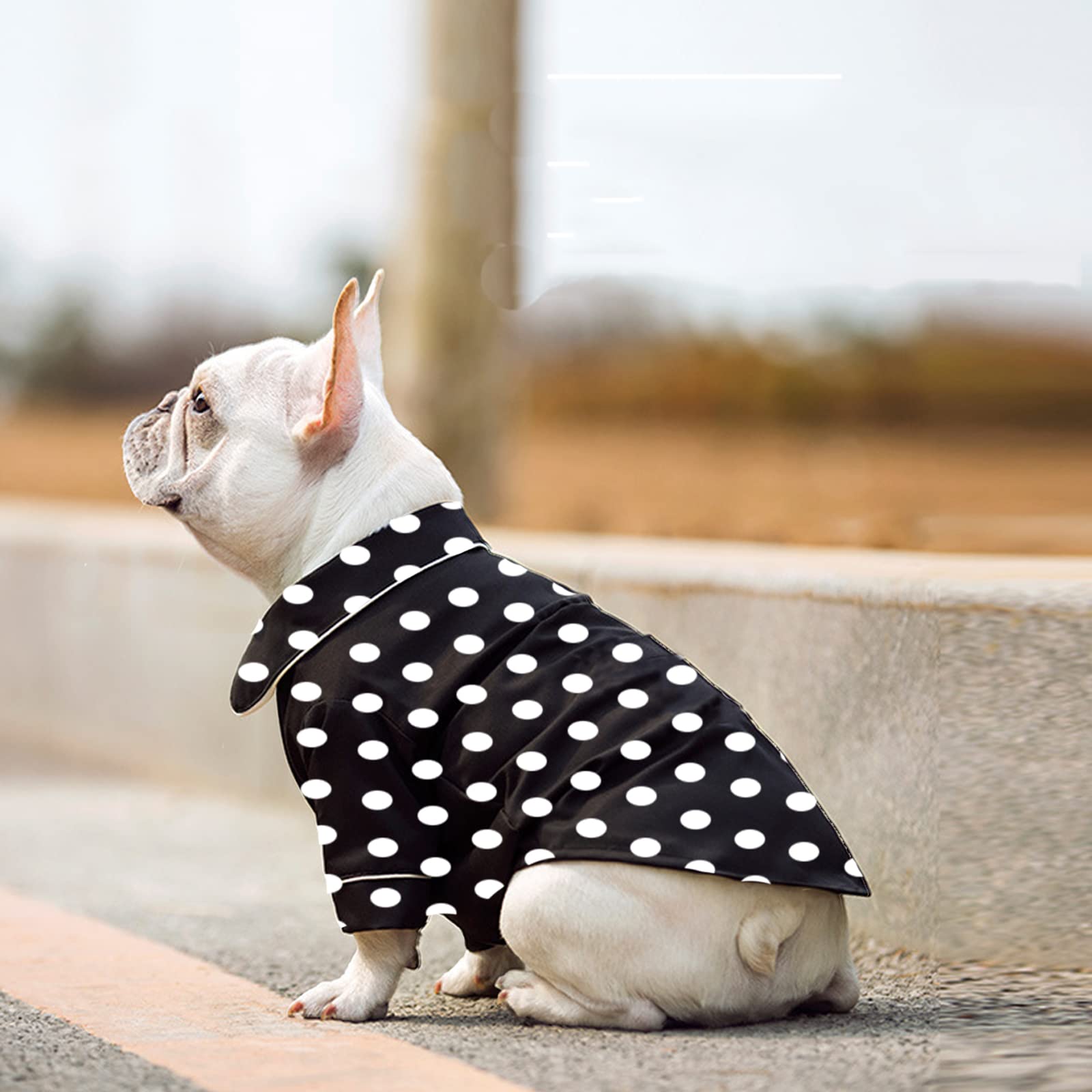 LIWOWOLI Dog Pajamas for Small Dogs, Pink, Cotton Blend, XS-XL, Unisex, Floral, Party, Temperature-Regulating, Collared Neck, 1 Pack