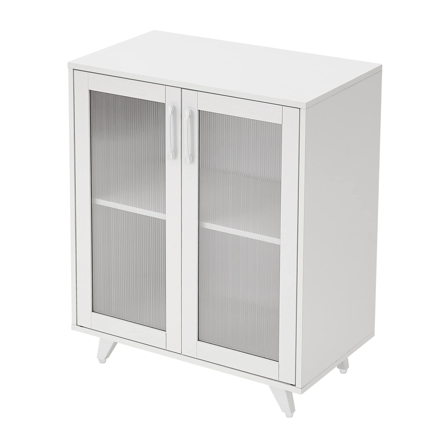Panana Kitchen Buffet Server Table Accent Sideboard Cupboard Server Buffet Console Table with Doors Cabinet (27inch, White)