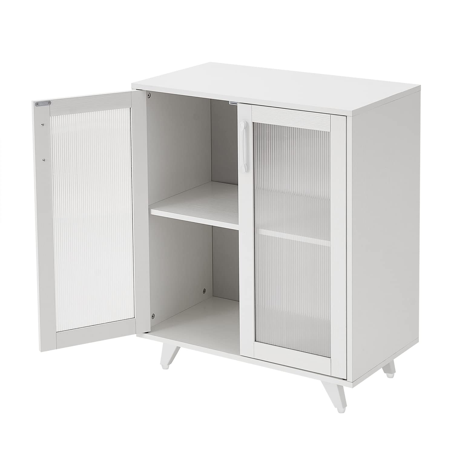 Panana Kitchen Buffet Server Table Accent Sideboard Cupboard Server Buffet Console Table with Doors Cabinet (27inch, White)