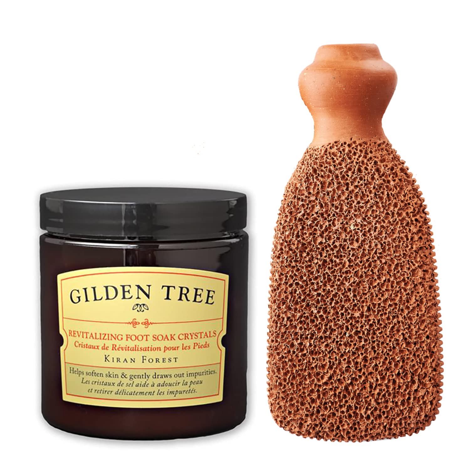 2-Sided Foot Scrubber & Revitalizing Foot Soak Crystals Bundle