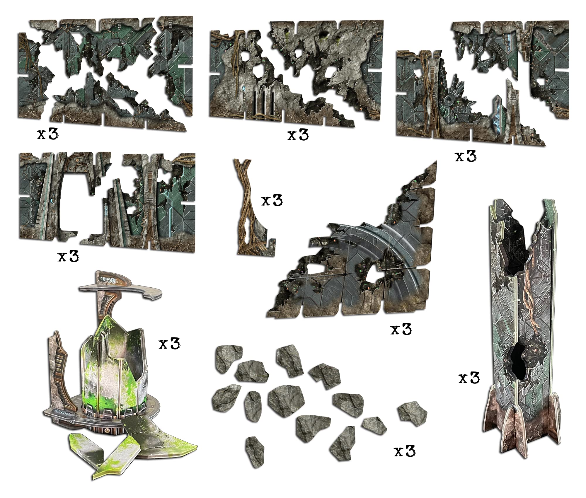 Battle Systems - Modular Tabletop 3D Gaming Sci-Fi Terrain - Perfect for 28mm-35mm Miniatures and Figures - No Painting Required - Science Fiction Aliens 40K Wargame