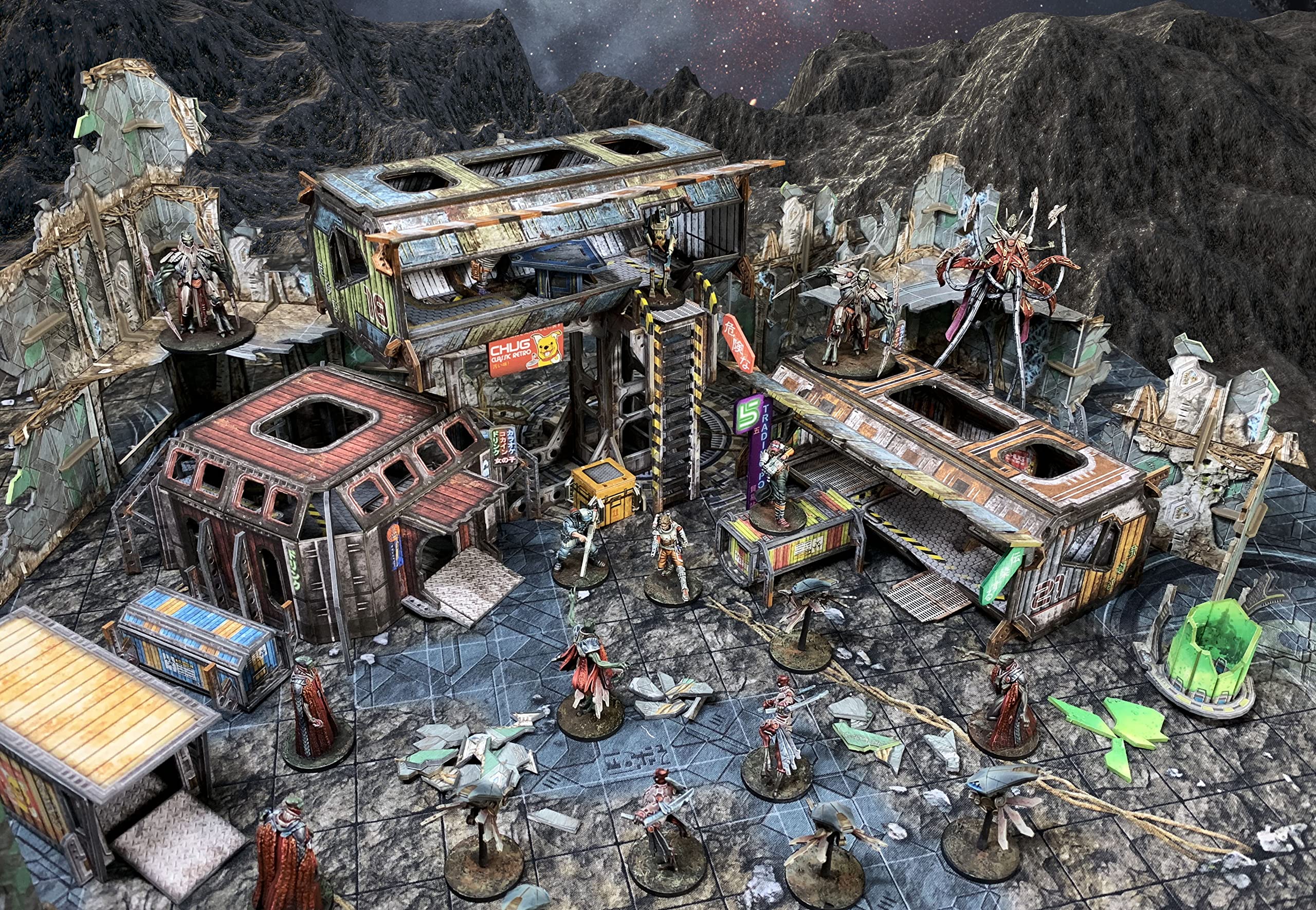 Battle Systems - Modular Tabletop 3D Gaming Sci-Fi Terrain - Perfect for 28mm-35mm Miniatures and Figures - No Painting Required - Science Fiction Aliens 40K Wargame
