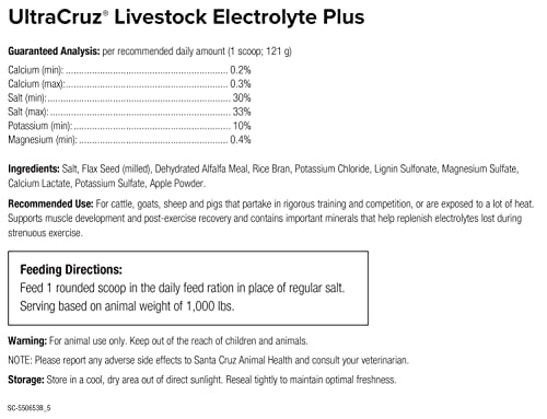 UltraCruz® Livestock Electrolyte Plus, 25 lb