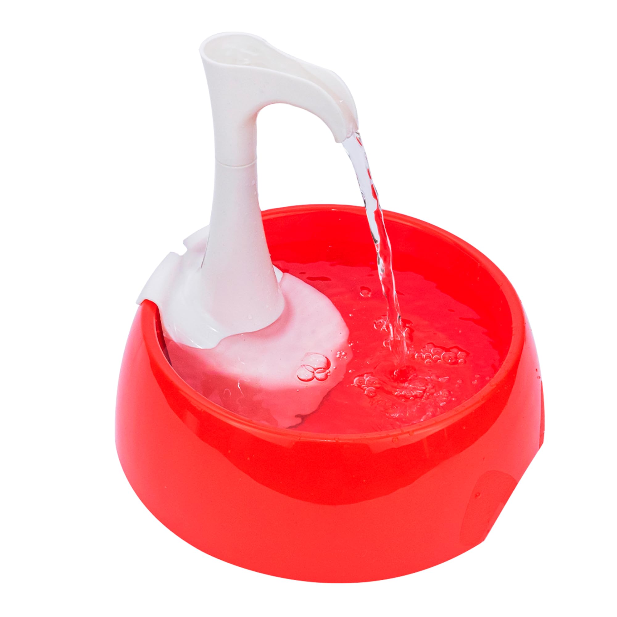 Aqua First Pet Water Fountain - Automatic Drinking Bowl for Cats and Dogs - Light and Portable - Replaceable Filters - Ergonomic Design - 1.2L/42 fl oz - Red