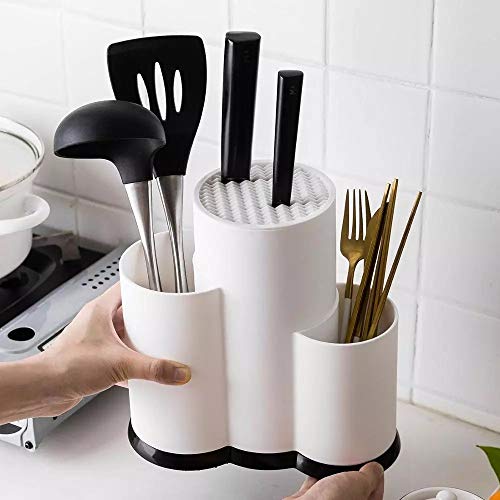 CZDYUF Multi-Function Utensil Holder Knife Block PP Flatware Drainer Storage Box Spoon Fork Kitchen Organizer Rack (Color : E)