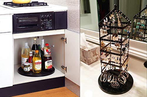12" Heavy Duty Rotating Swivel Turntable Stand with Steel Ball Bearings for TV/Computer/Monitor, 2 PCS