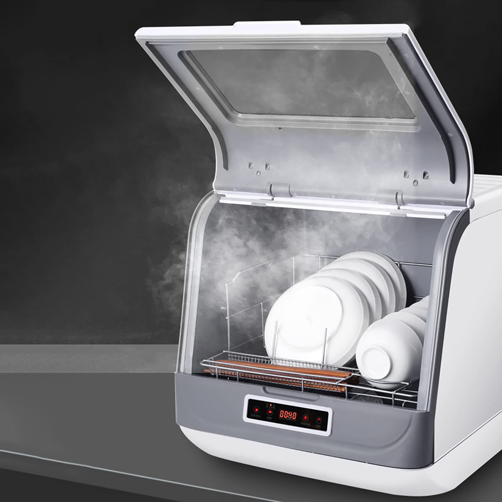 WINUS Portable Dishwasher, 5-Liter Built-in Water Tank Compact Portable Countertop Dishwasher 360° Streak-Free Deep