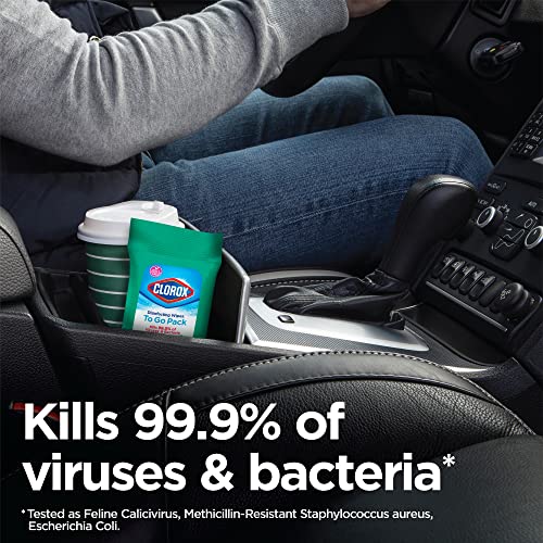 Clorox Disinfecting On The Go Travel Wipes, Fresh Scent, 9 Count, Pack of 24 (Package May Vary)