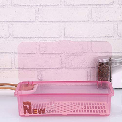 DOITOOL 3PCS Flatware Tray with Lid and Drainer, Tableware Utensil and Cutlery Drawer Organizer with Lid Covered Silverware Tray to Keeps Your Cutlery Organized and Protected ( Random Color )
