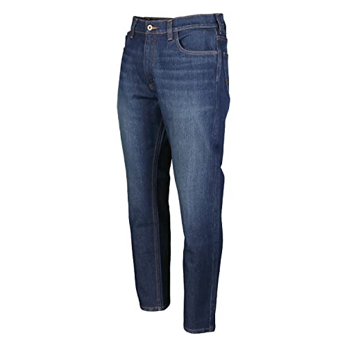 Timberland PRO Men's Ballast Athletic Fit Flex 5 Pocket Jeans, Dark Wash with Sanding, 34W/32L