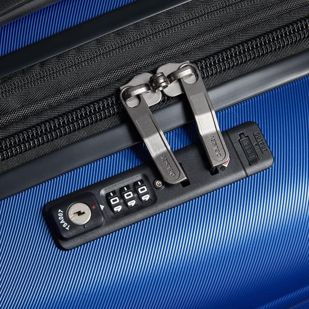 DELSEY PARIS Cruise 3.0 Hardside Expandable Luggage with Spinner Wheels, Blue, Carry on 21 Inch
