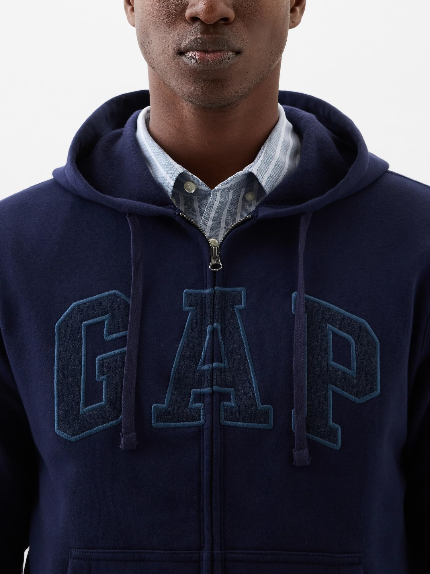 GAP mens Logo Hoodie Zip Sweatshirt, Tapestry Navy, X-Large US