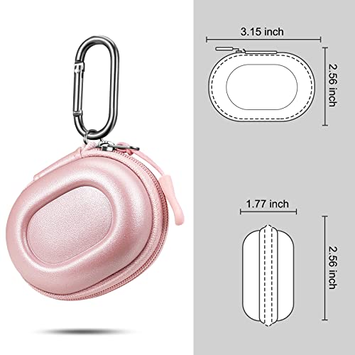 Fintie Carrying Case for Google Pixel Buds Pro 2 / Pro/A-Series/Buds 2 - Protective Hard EVA Shockproof Storage Portable Travel Cover Bag with Carabiner, Rose Gold