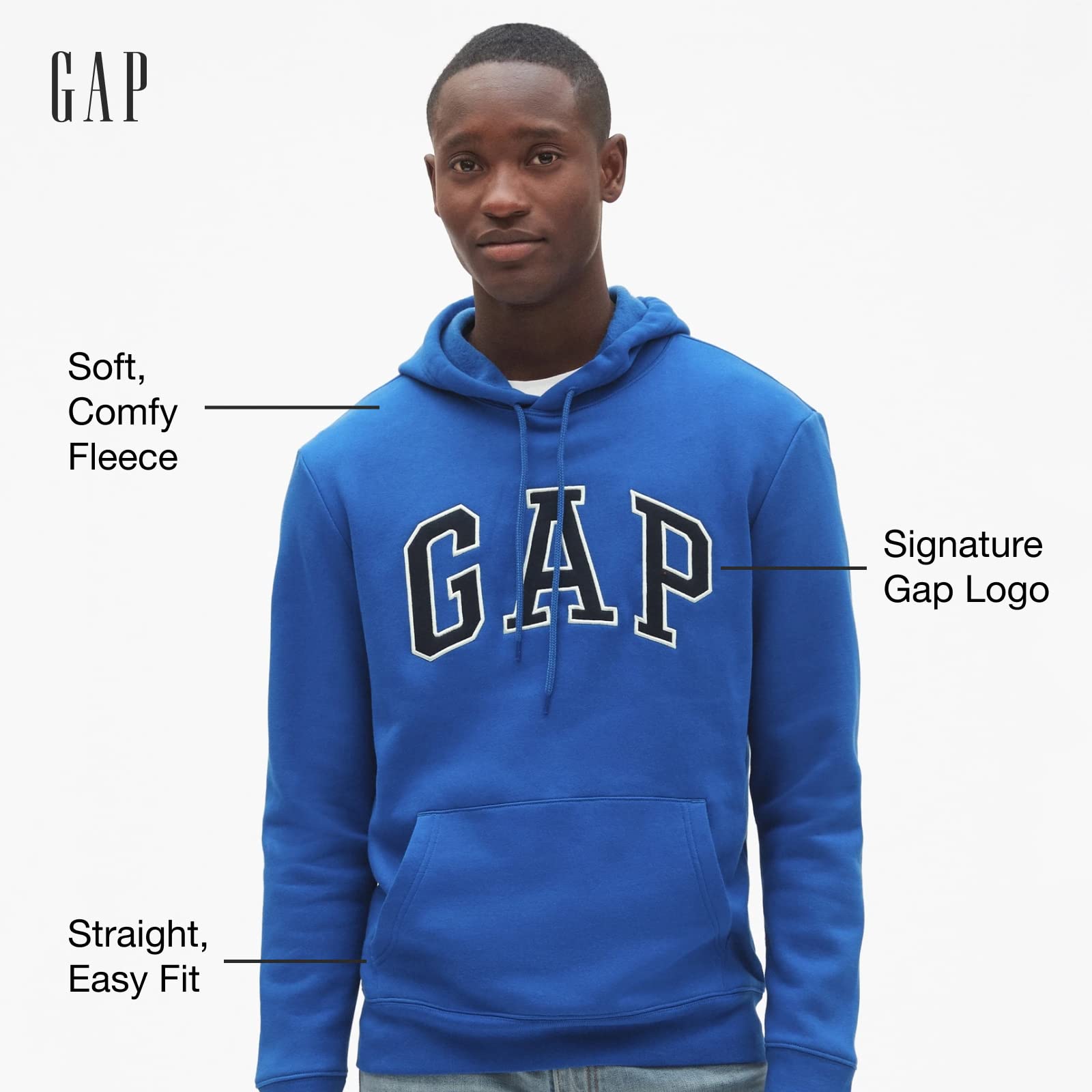 GAP mens Logo Fleece Hoodie Sweatshirt, Crimson Red, X-Large US