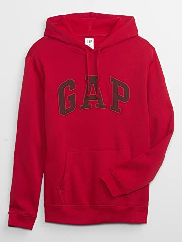 GAP mens Logo Fleece Hoodie Sweatshirt, Crimson Red, X-Large US