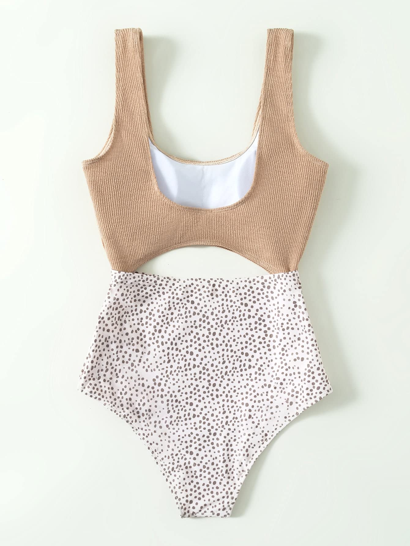 Floerns Women's Bathing Suit High Waisted Cut Out Monokini One Piece Swimsuit A P Khaki S
