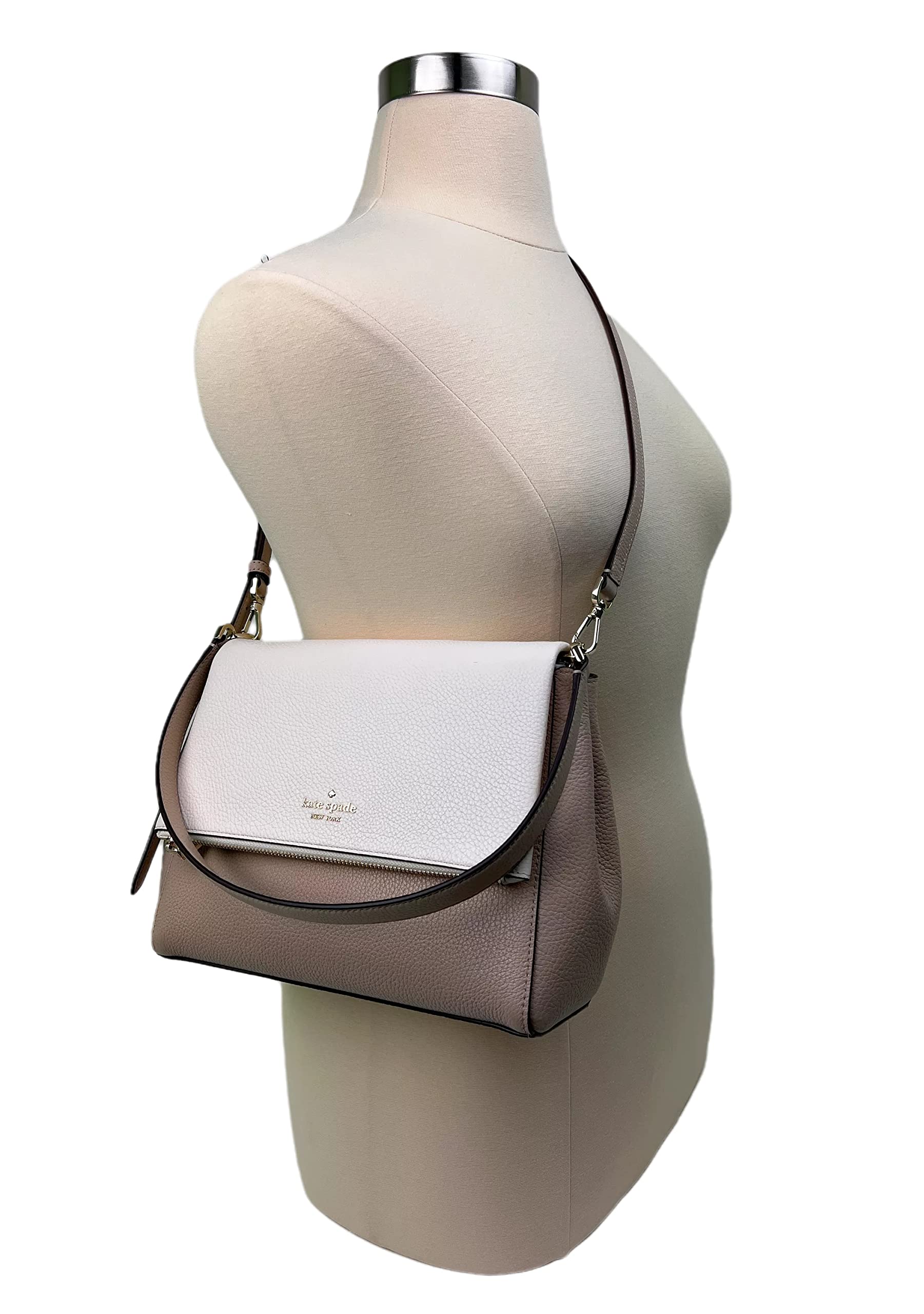 Kate Spade Leila Medium Pebbled Leather Shoulder Bag (Warm beige)