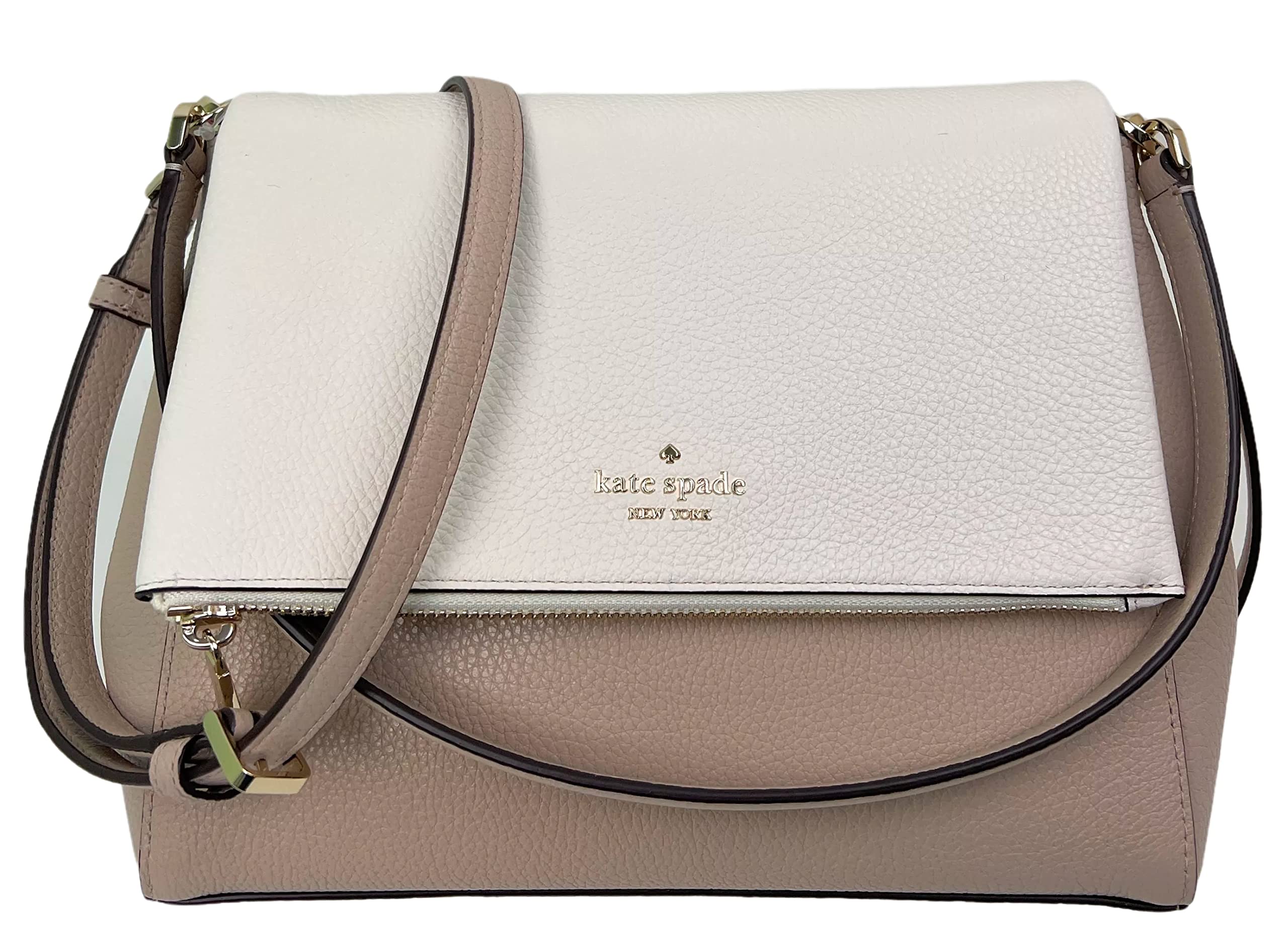 Kate Spade Leila Medium Pebbled Leather Shoulder Bag (Warm beige)