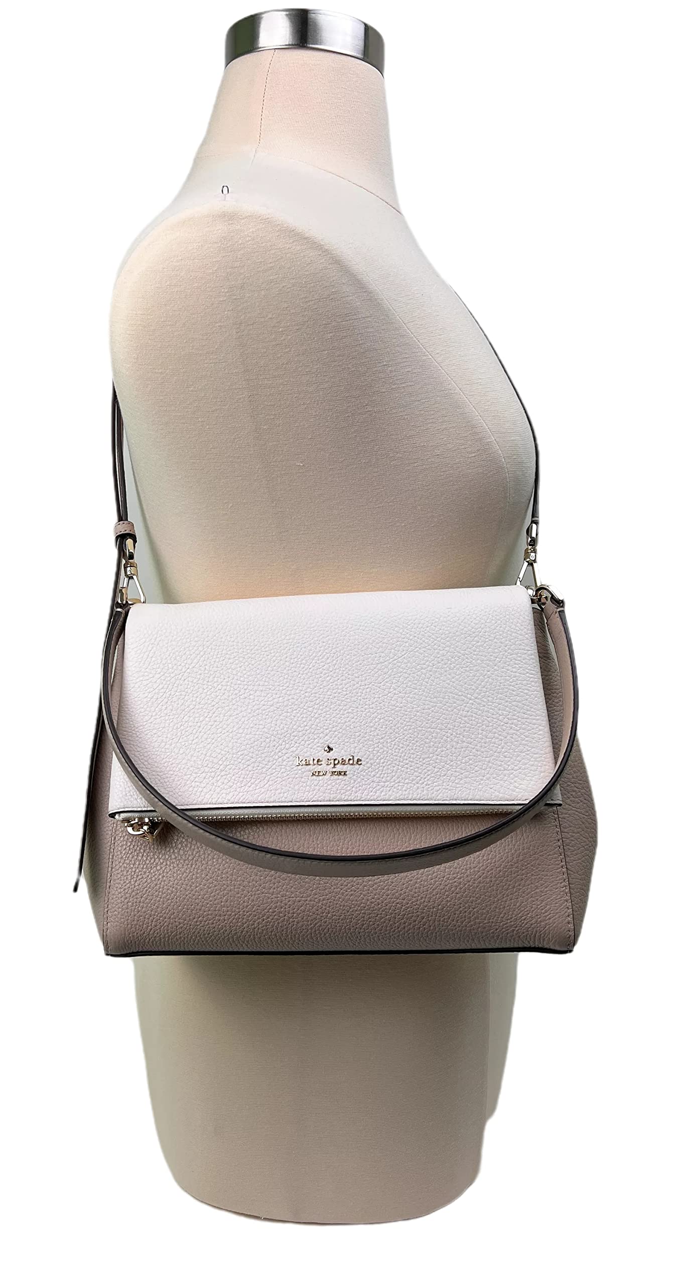 Kate Spade Leila Medium Pebbled Leather Shoulder Bag (Warm beige)