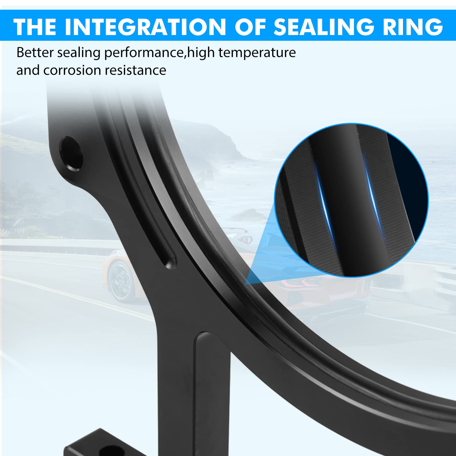 NICECNC 7” Nitrous Oxide Nos Single Bottle Holder Bracket Billet Aluminum for 10 Pound Nitrous Bottle Black