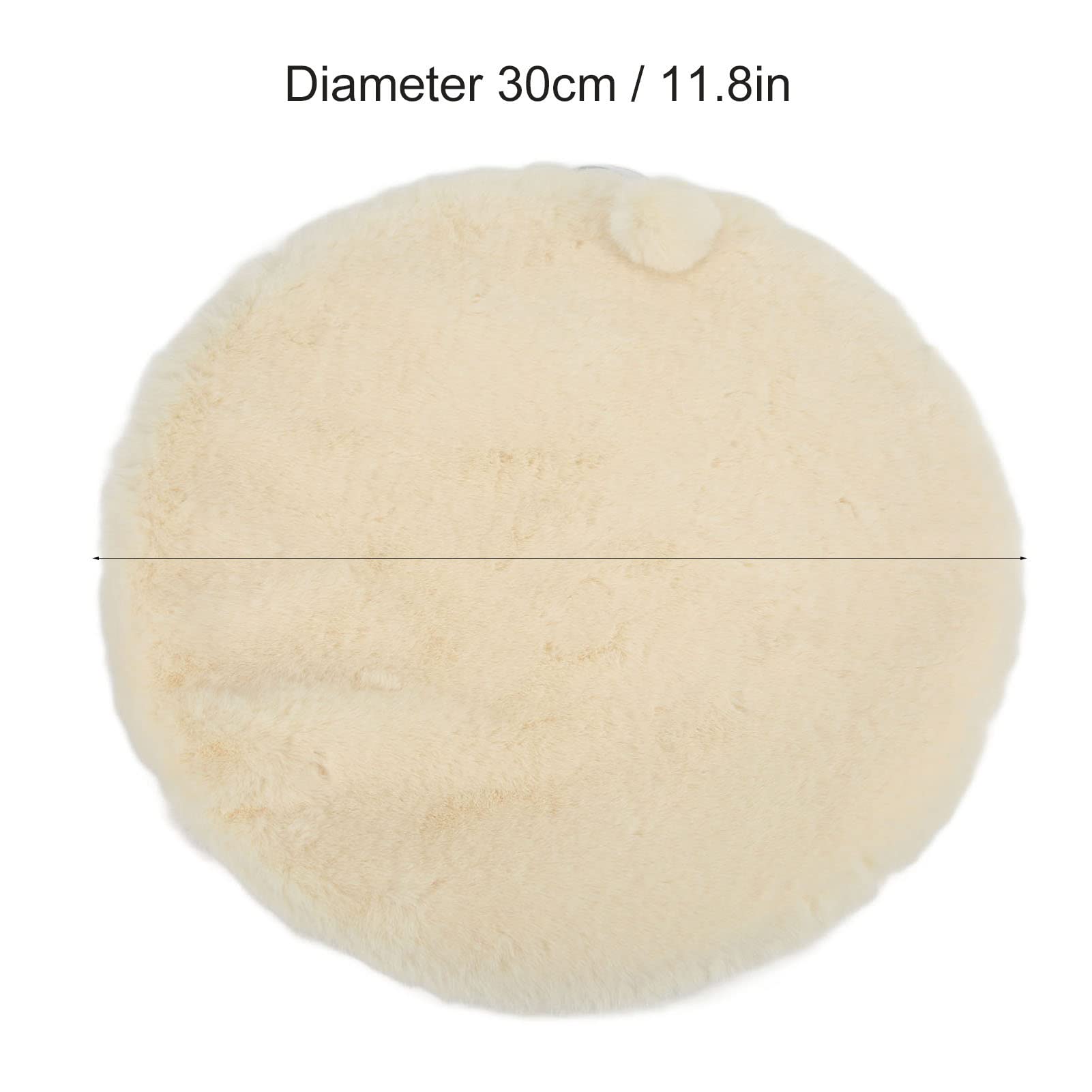 Pet Bed Round Plush Donut Bed Warm Comfy Pet Sleeping Mat with Small Ball for Warm Sleeping(S-Cheese White)