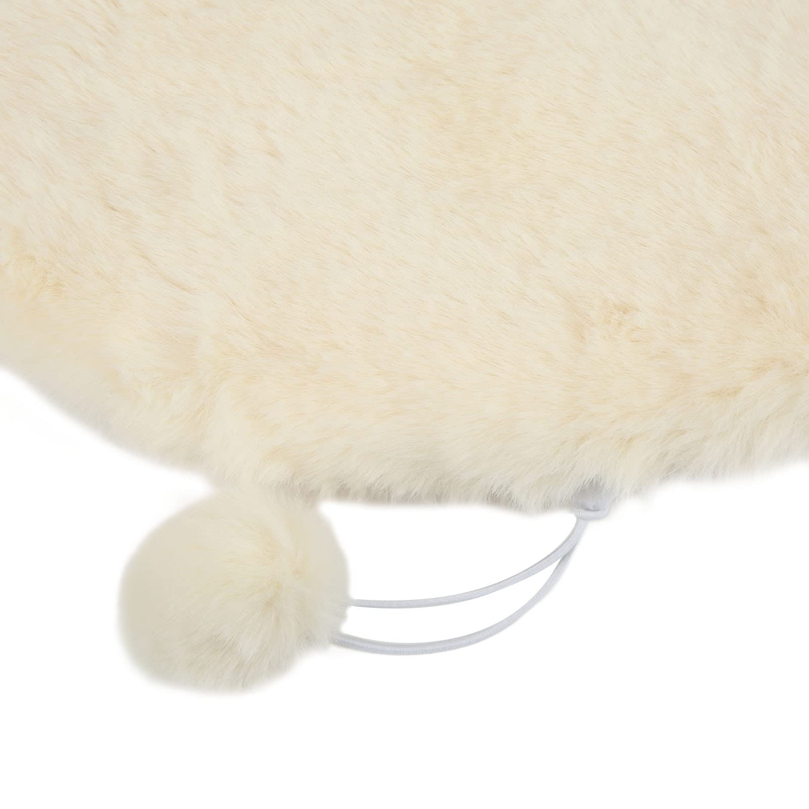 Pet Bed Round Plush Donut Bed Warm Comfy Pet Sleeping Mat with Small Ball for Warm Sleeping(S-Cheese White)