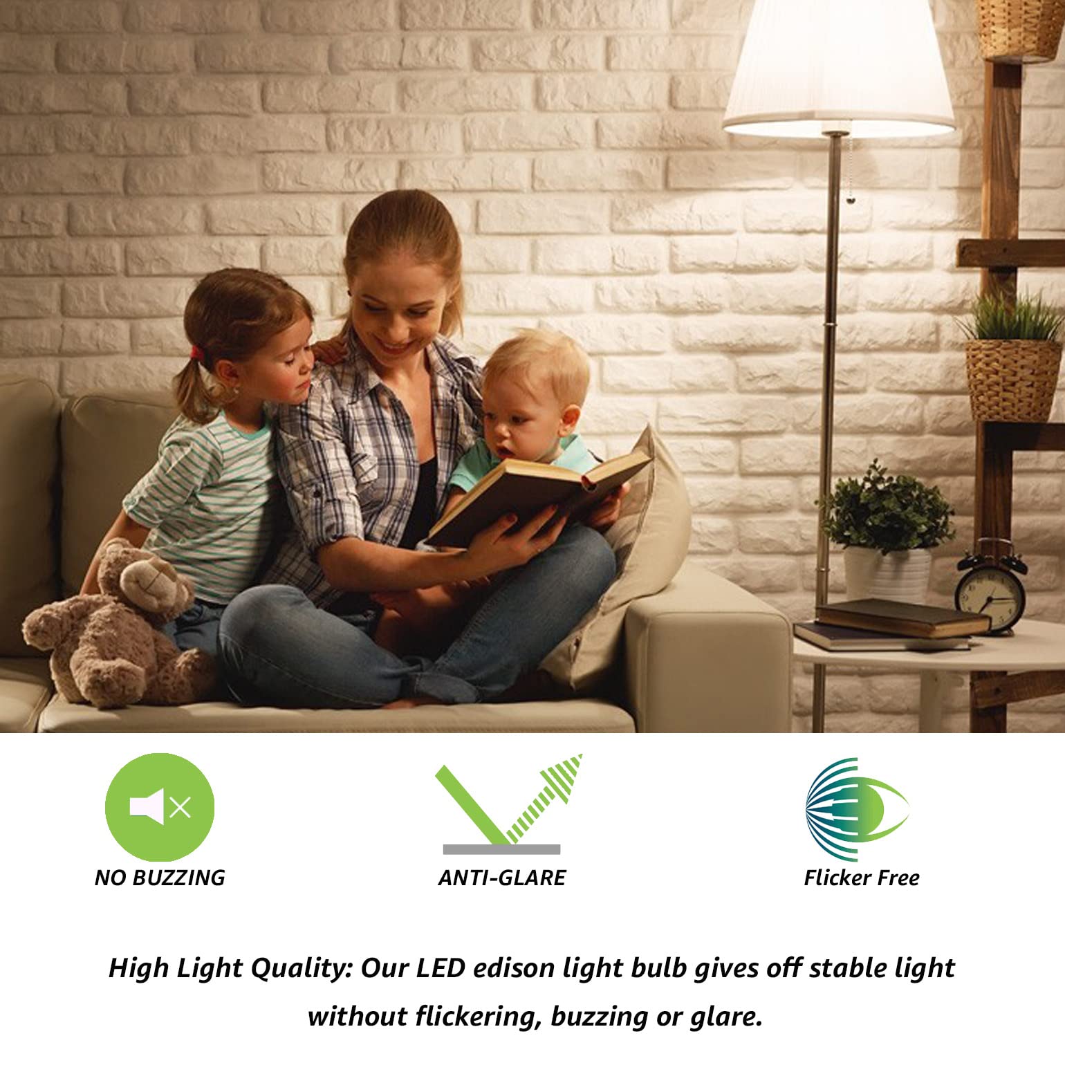 winsaLED 12 Pack 100 Watt Equivalent LED Edison Bulbs, 9W LED Light Bulbs, 2700K Soft Warm with E26 Standard Base, 120V Not-Dimmable, CRI 90, Flicker Free
