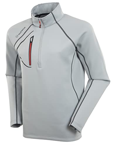 Sunice Allendale Men’s Half Zip Performance Pullover with Thermal Protection (Magnesium/Black, Small)