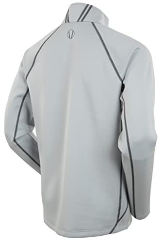 Sunice Allendale Men’s Half Zip Performance Pullover with Thermal Protection (Magnesium/Black, Small)