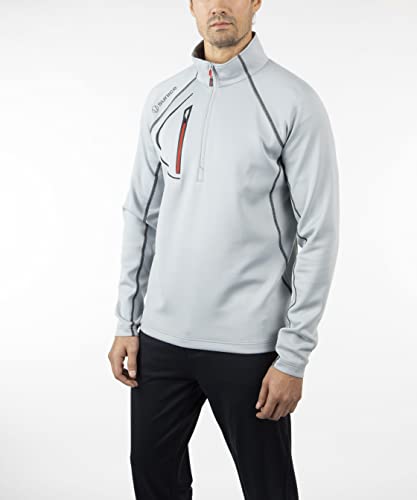 Sunice Allendale Men’s Half Zip Performance Pullover with Thermal Protection (Magnesium/Black, Small)