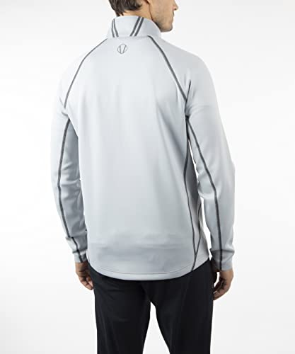 Sunice Allendale Men’s Half Zip Performance Pullover with Thermal Protection (Magnesium/Black, Small)