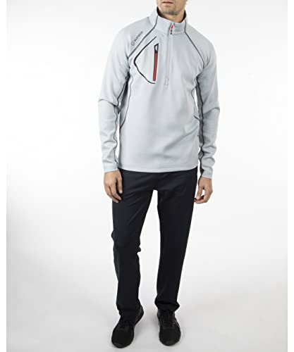 Sunice Allendale Men’s Half Zip Performance Pullover with Thermal Protection (Magnesium/Black, Small)