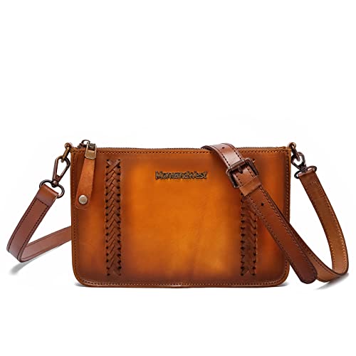 Montana West Crossbody Bags for Women Genuine Leather Cell Phone Purse Wallet Shoulder Bag Travel Purse MWG01-9063BR