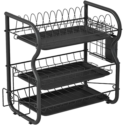PDGJG Stainless Steel Widened Large Size Draining Dish Rack Storage Type Kitchen Multi-Functional Rack Organizer Storage Rack
