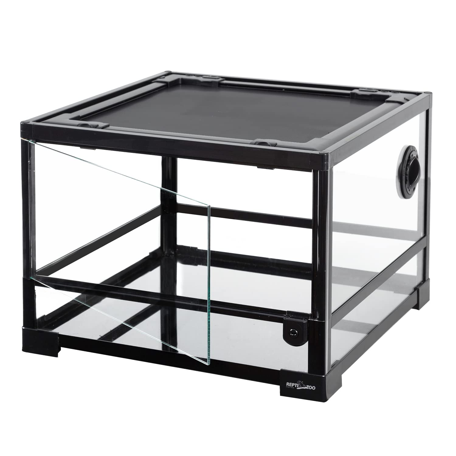 REPTIZOO 18 Gallon Glass Reptile Terrarium 18"x18"x12" Knock Down Reptile Tank with Front Opening Door,Reptile Enclosure for Leopard Gecko, Lizard, Tarantulas, Arboreal Frog