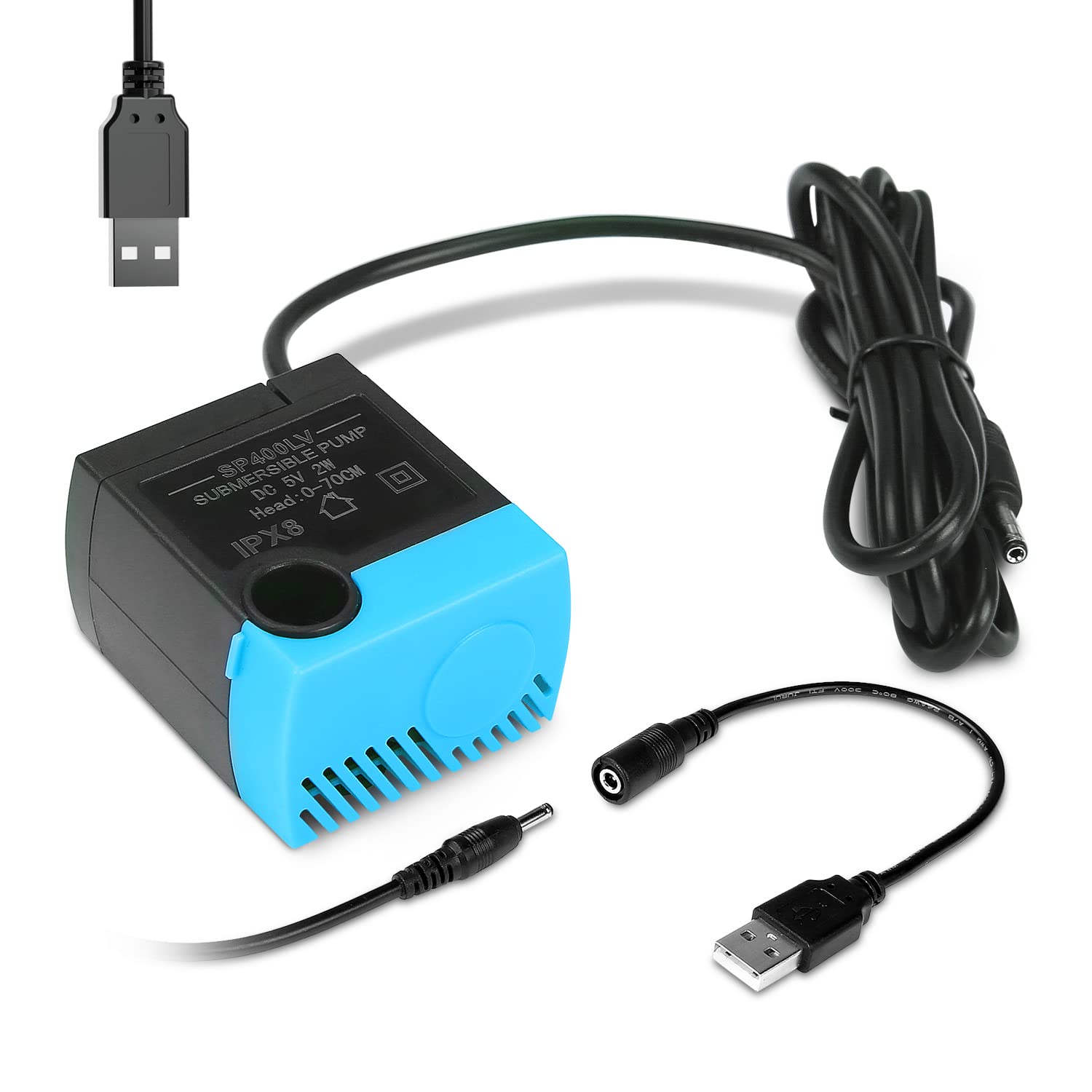 SanKlev SP-400LV Cat Water Fountain Pump,USB Replacement Pump for Pet Drinking Fountains Compatible with Ceramic, Butterfly,Seaside and Multi-Tier Pet Fountains(No AC Adapter)