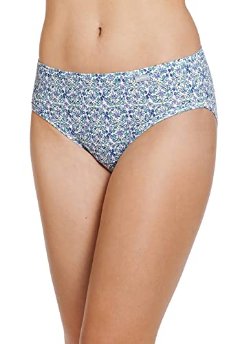 Jockey Women's Underwear Elance Bikini - 3 Pack, Mint Petal/Nordic Blue/Medallion Bloom, 4