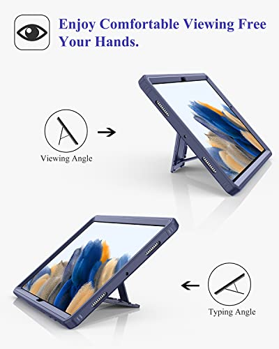 Supveco Case for Samsung Galaxy Tab A8 10.5 Inch 2022, Dual Layer Full Body Shockproof Protective Case with Built-in Screen Protector Cover for Galaxy Tab A8 10.5'' [SM-X200/X205/X207]-Dark Blue