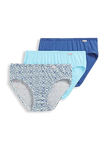 Jockey Women's Underwear Elance Bikini - 3 Pack, Mint Petal/Nordic Blue/Medallion Bloom, 4