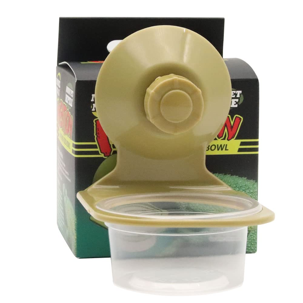 2 Pack Reptile Feeder Gecko Lizard Feeding Cup with Suction Cup, Reptile Food Water Feeder Dish with 6 pcs Cups for Geckos,Chameleon Lizard (Single)