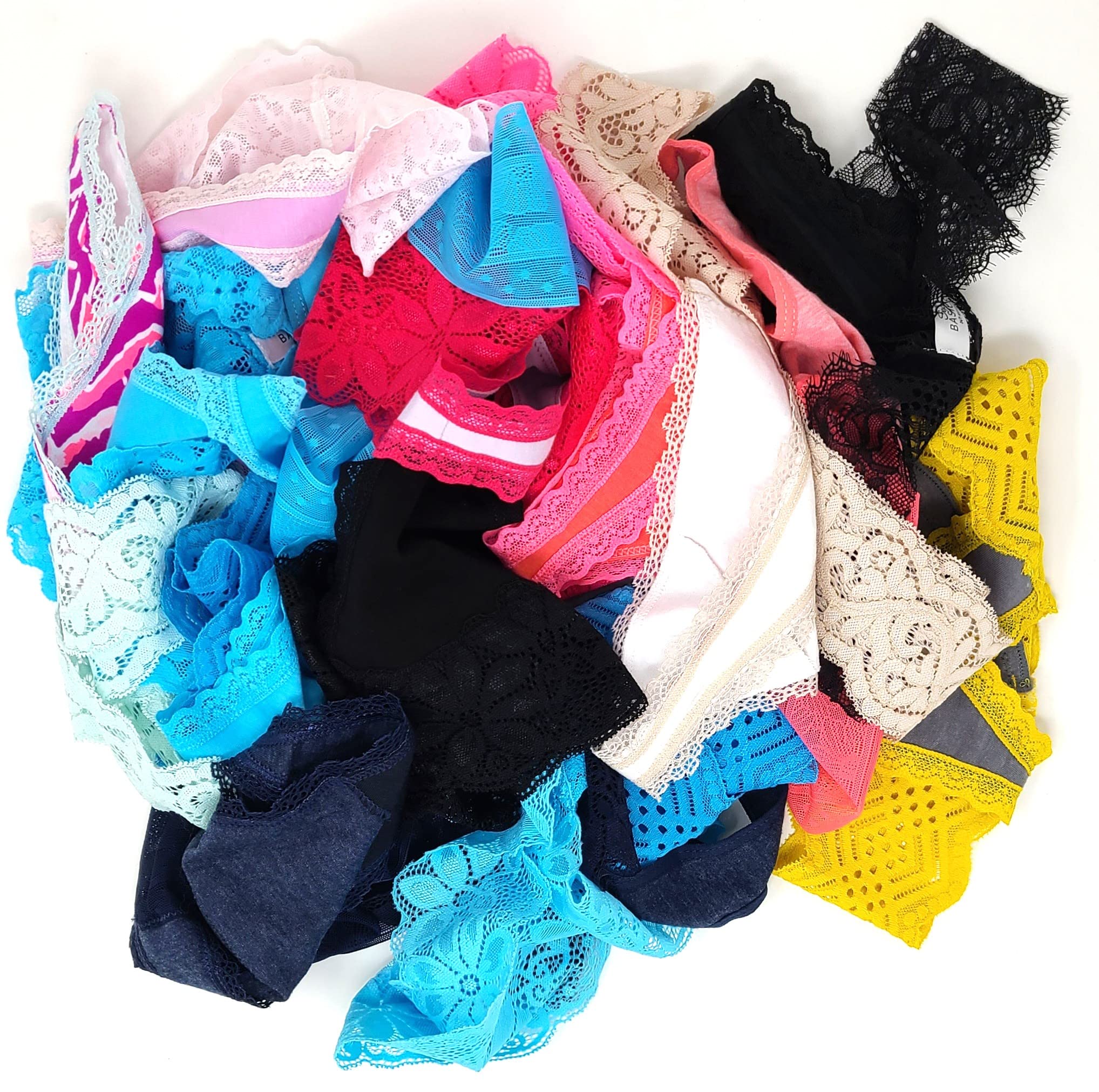 Sexy Basics Women's Thong Underwear | T Back | Lace Band Seamless Panties -Multi Packs