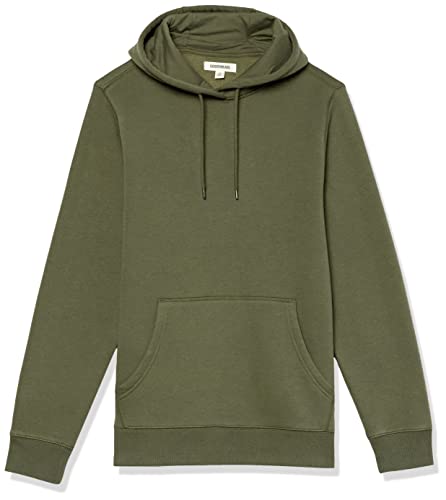 Goodthreads Men's Washed Fleece Pullover Hoodie, Olive, Large