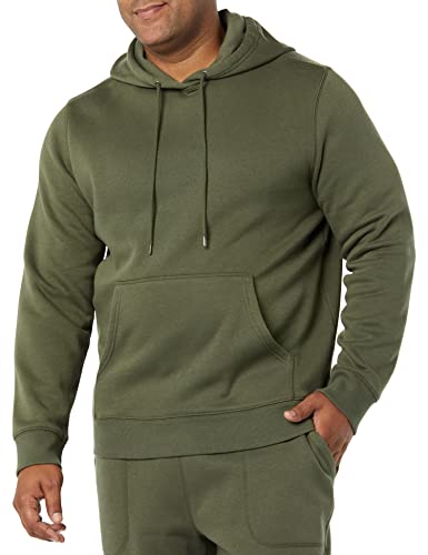 Goodthreads Men's Washed Fleece Pullover Hoodie, Olive, Large