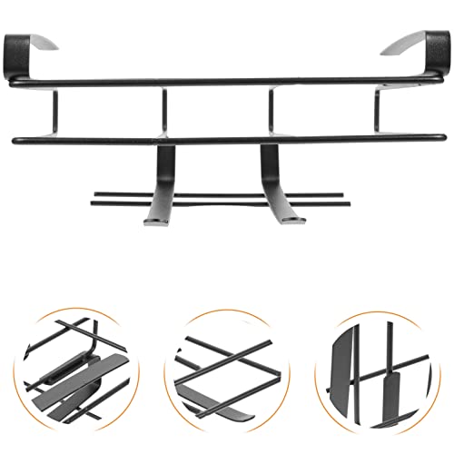 Luxshiny Under Cabinet Cutting Board Rack Stainless Steel Pot Lid Chopping Board Hanging Rack Pan Cover Holder Kitchen Storage Shelf Cabinet Organizer for Kitchen Black